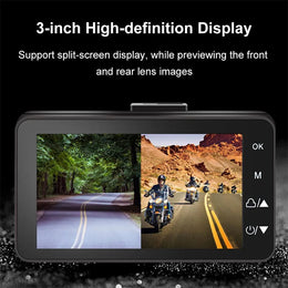 3inch LCD HD Dual Camera Motorcycle DVR Video Driving Recorder With 32