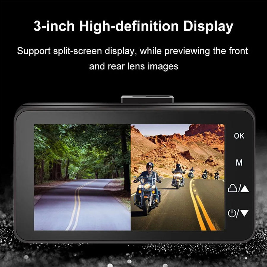 3inch LCD HD Dual Camera Motorcycle DVR Video Driving Recorder With 32