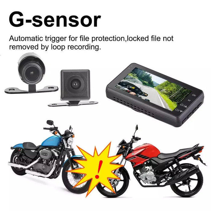 3inch LCD HD Dual Camera Motorcycle DVR Video Driving Recorder With 32