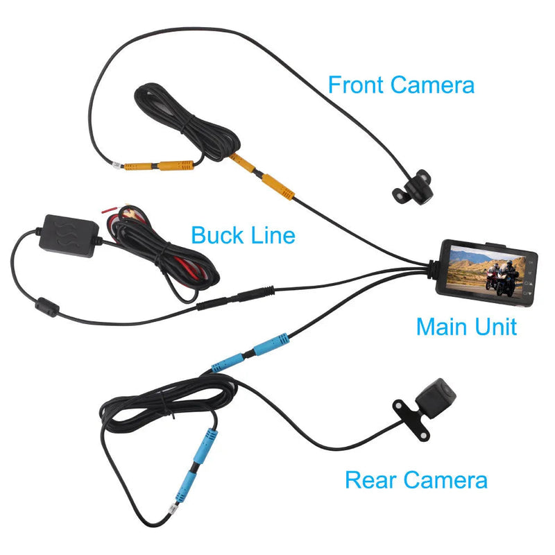 3inch LCD HD Dual Camera Motorcycle DVR Video Driving Recorder With 32