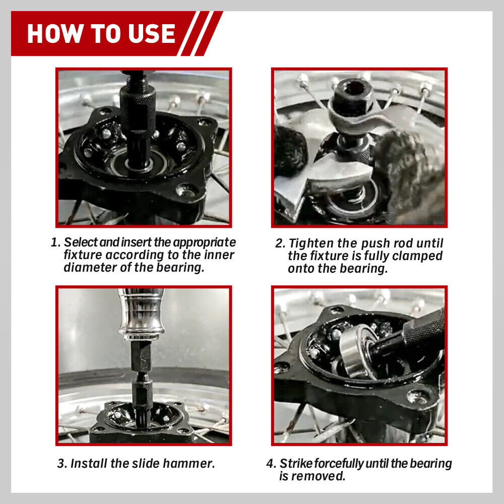 SEDY 9Pcs Inner Bearing Puller Set Slide Hammer Internal Blind Hole Re