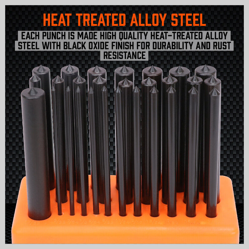 28x Center Transfer Punches Set Machinists Tool Punch Stand Heat Treat
