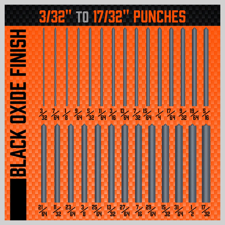 28x Center Transfer Punches Set Machinists Tool Punch Stand Heat Treat