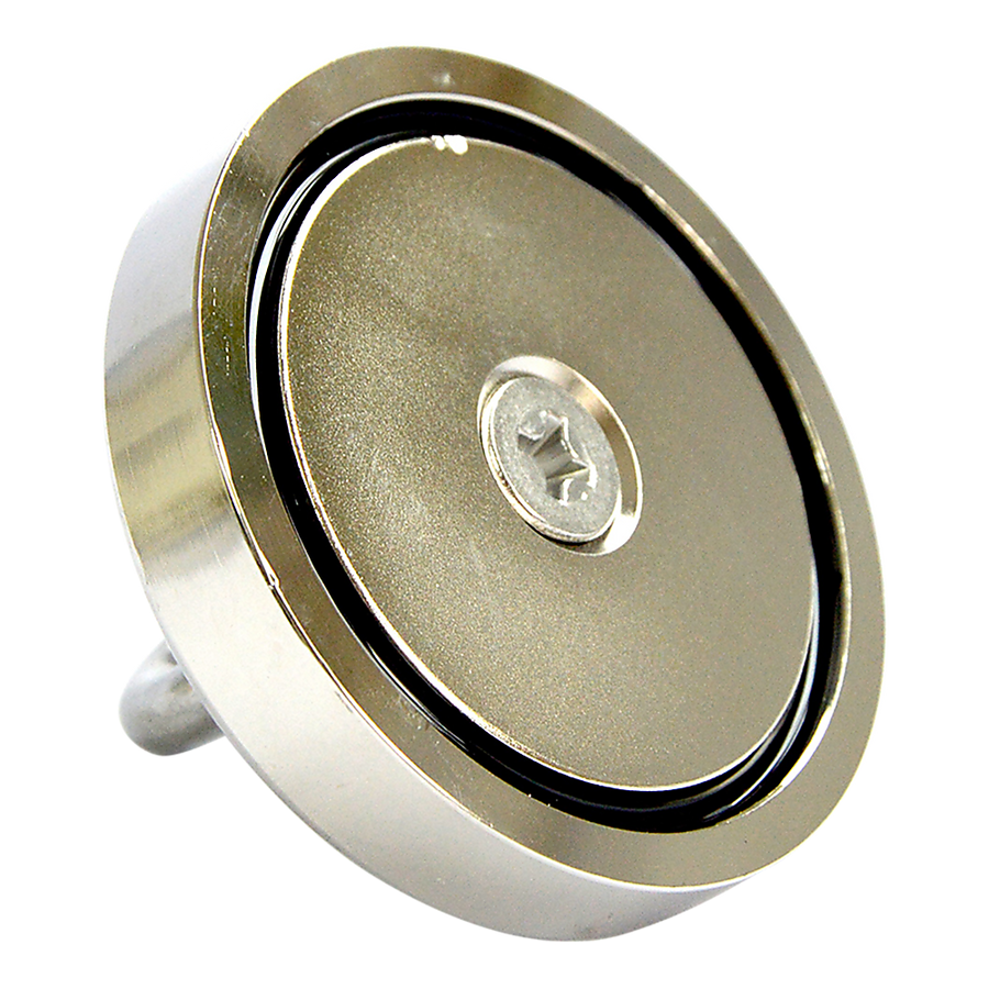Round Neodymium Fishing Magnet with Countersunk Hole and Eyebolt, 500