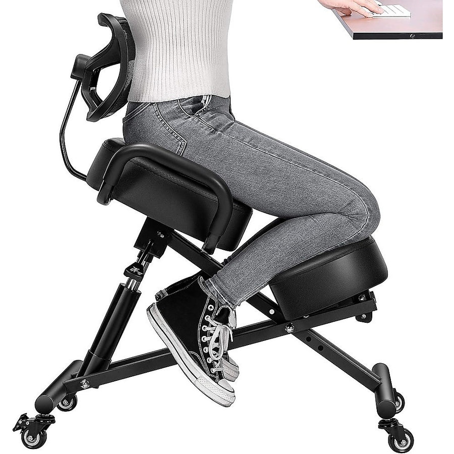 Ergonomic Kneeling Posture Chair with Backrest Adjustable Height and C