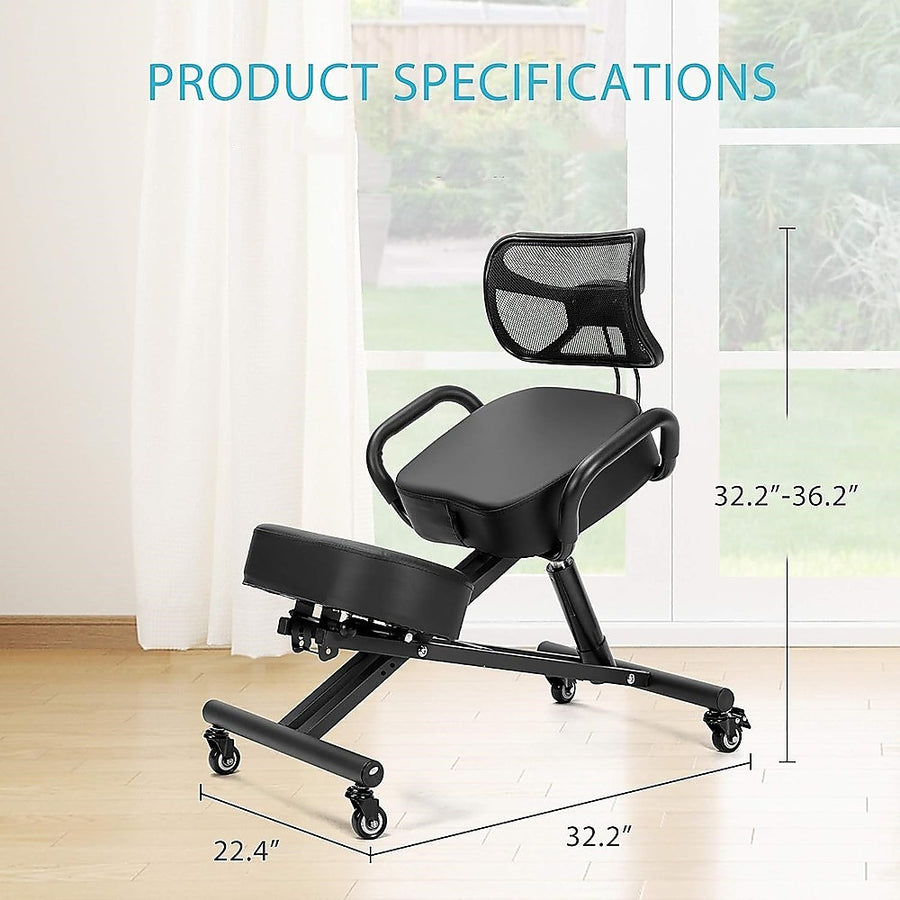 Ergonomic Kneeling Posture Chair with Backrest Adjustable Height and C