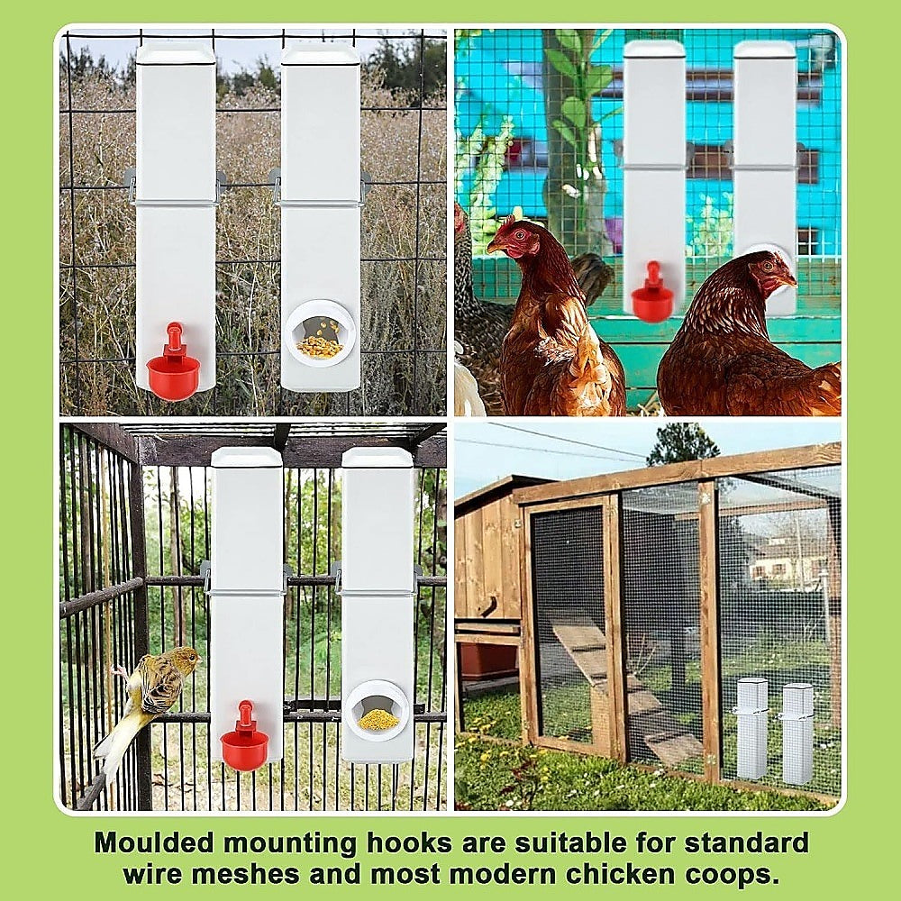 Chicken Bird Feeder Water Dispenser Automatic Waterer Poultry Food Dri