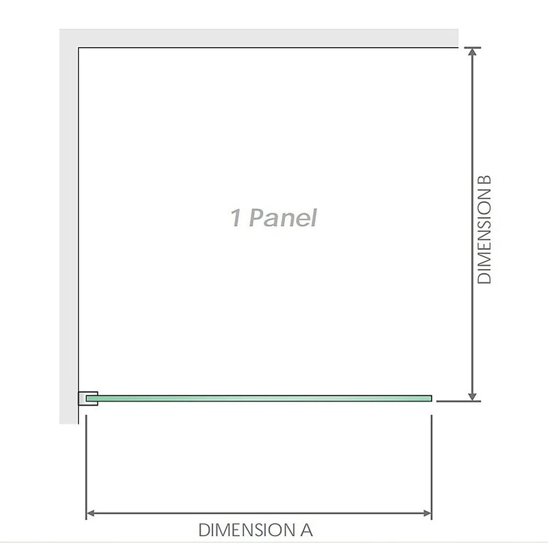 100x90cm Corner Frameless Shower Screen with Chrome Channel and SS Hin