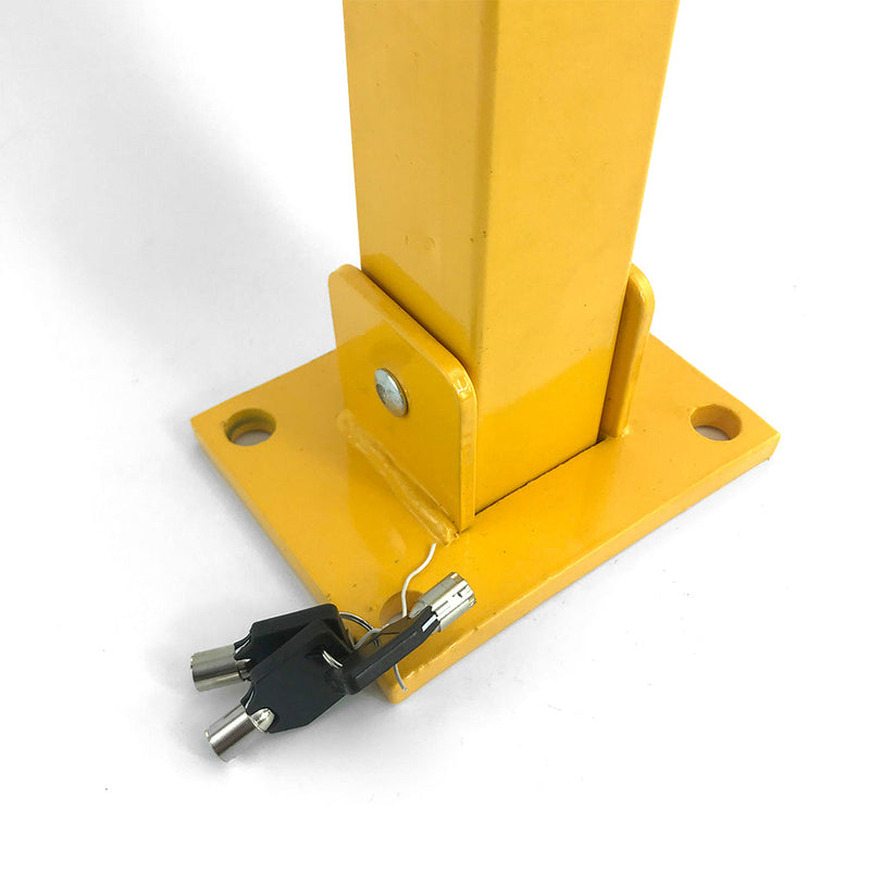 Square Heavy Duty Fold Down Security Parking Post Lock Safety Barrier