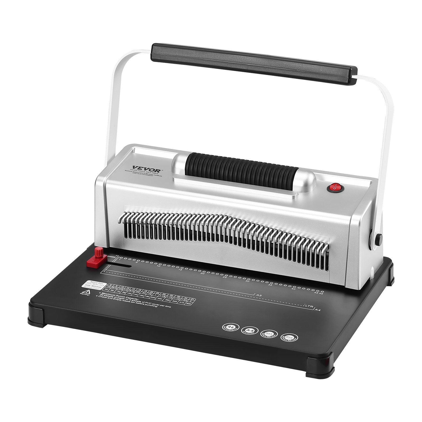 VEVOR Coil Spiral Binding Machine, Manual Book Maker with Electric Bin