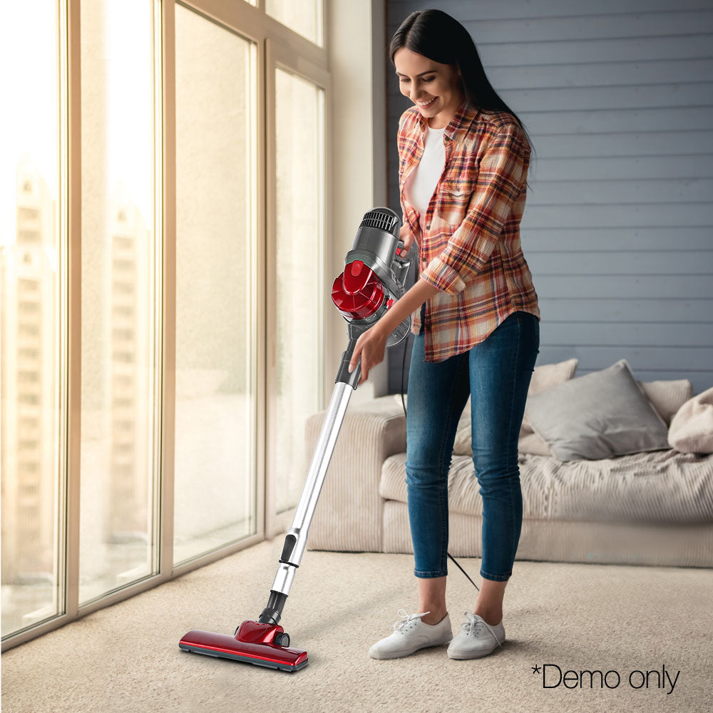 Devanti 450W Stick Vacuum Cleaner Handheld Corded Red