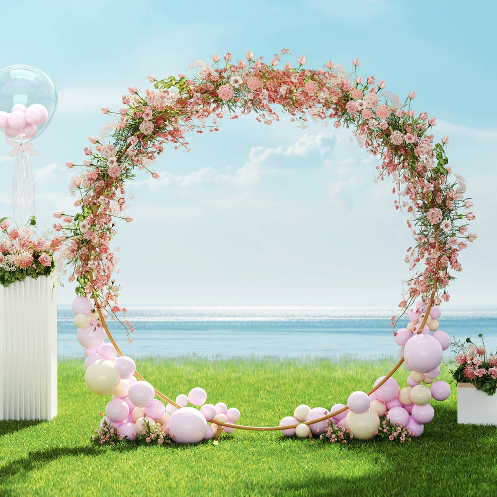 2M Round Backdrop Stand Wedding Background Decoration Party Flower Bal