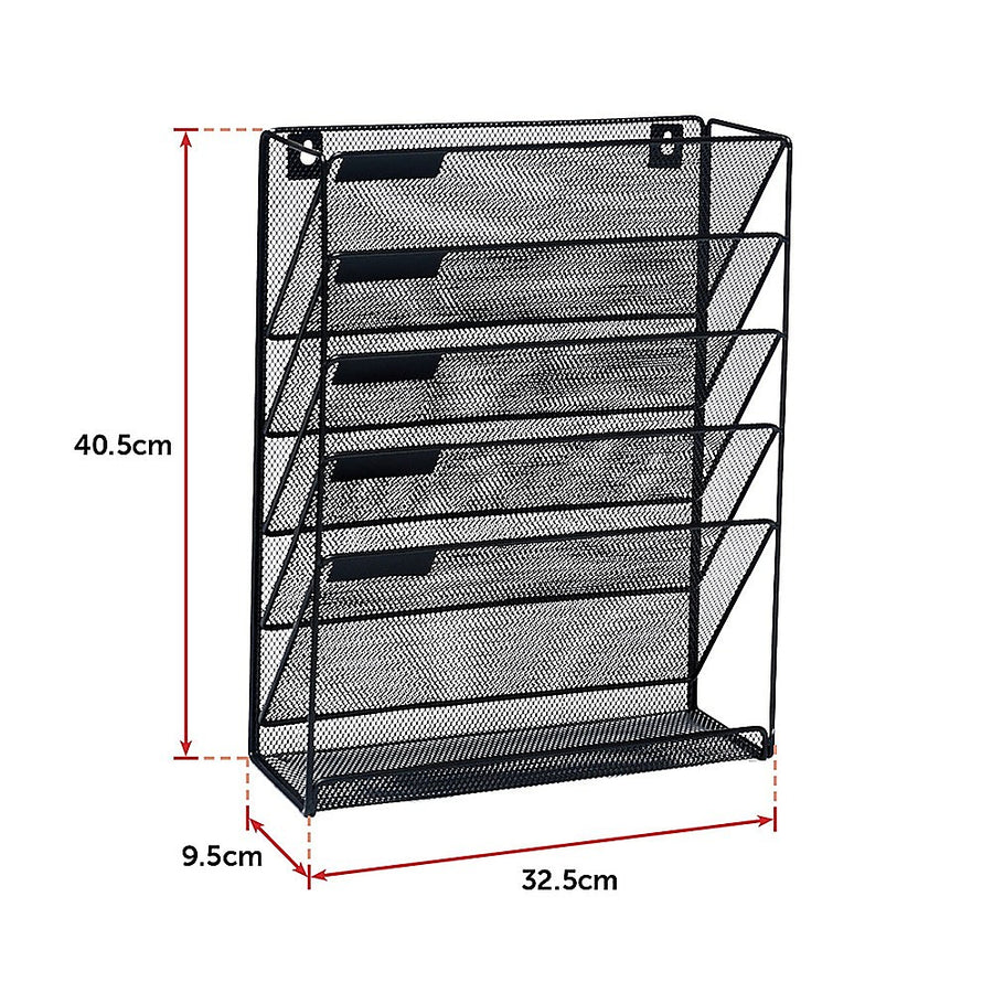 Wall Mount 6 Pocket Hanging File Sorter Organizer Folder Holder Rack S