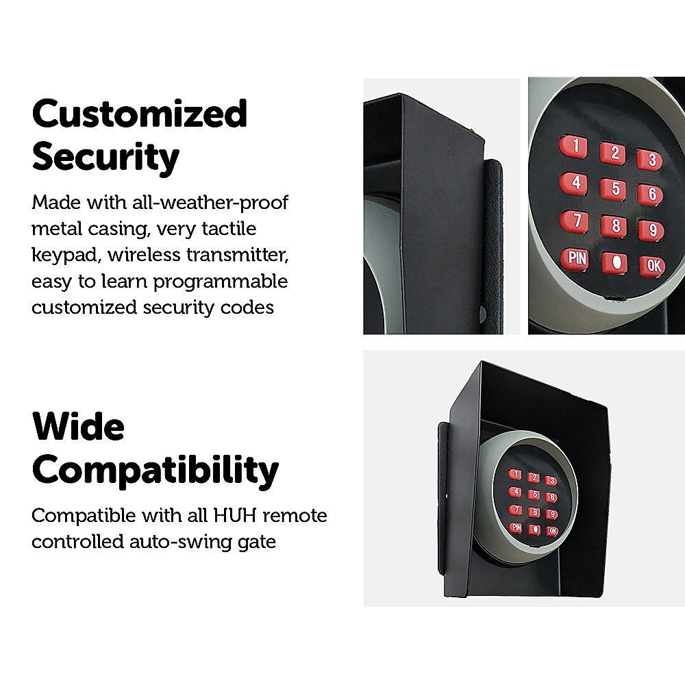 Weatherproof Wireless Gate Keypad Entry with Metal Casing