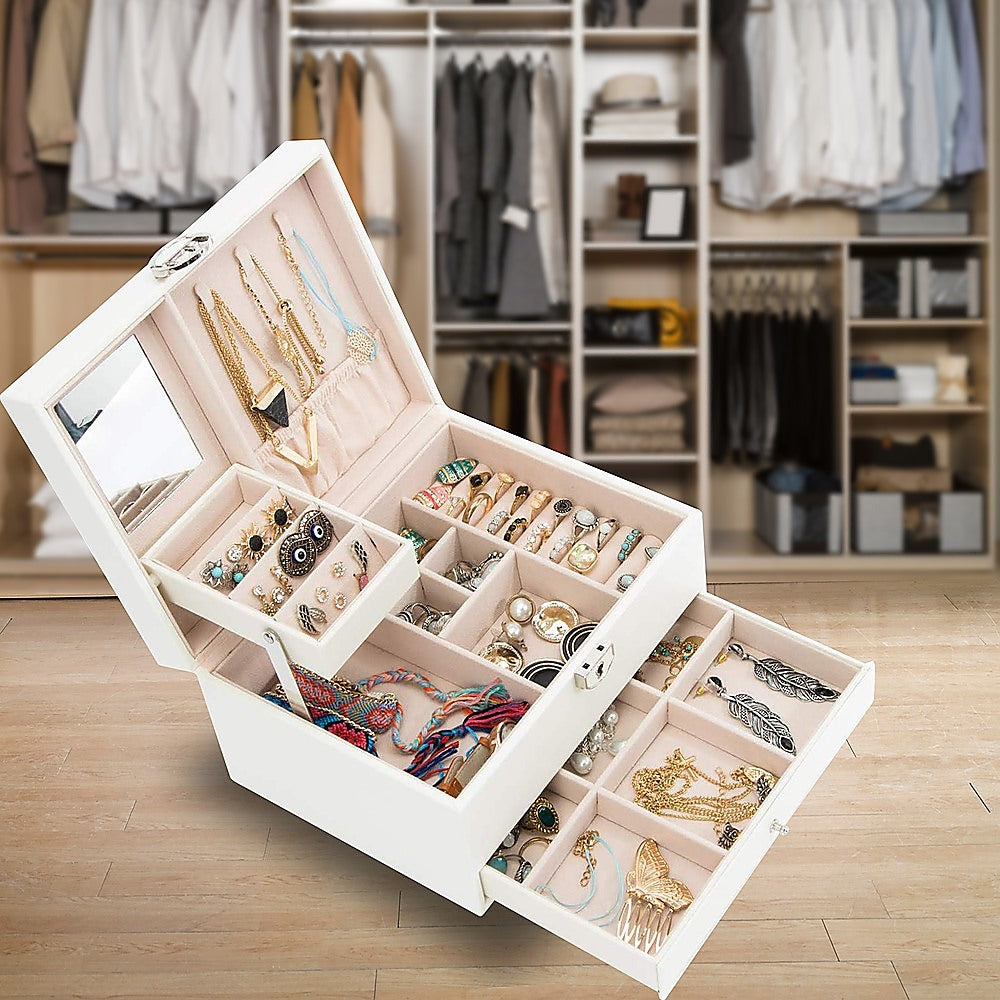 Jewellery Storage Box Girls Rings Necklaces Display Organiser Storage