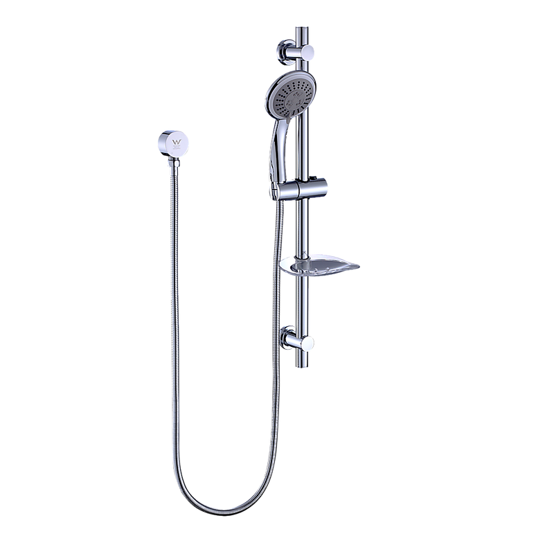 Hand Held Shower Rail Soap Dish Bathroom Set