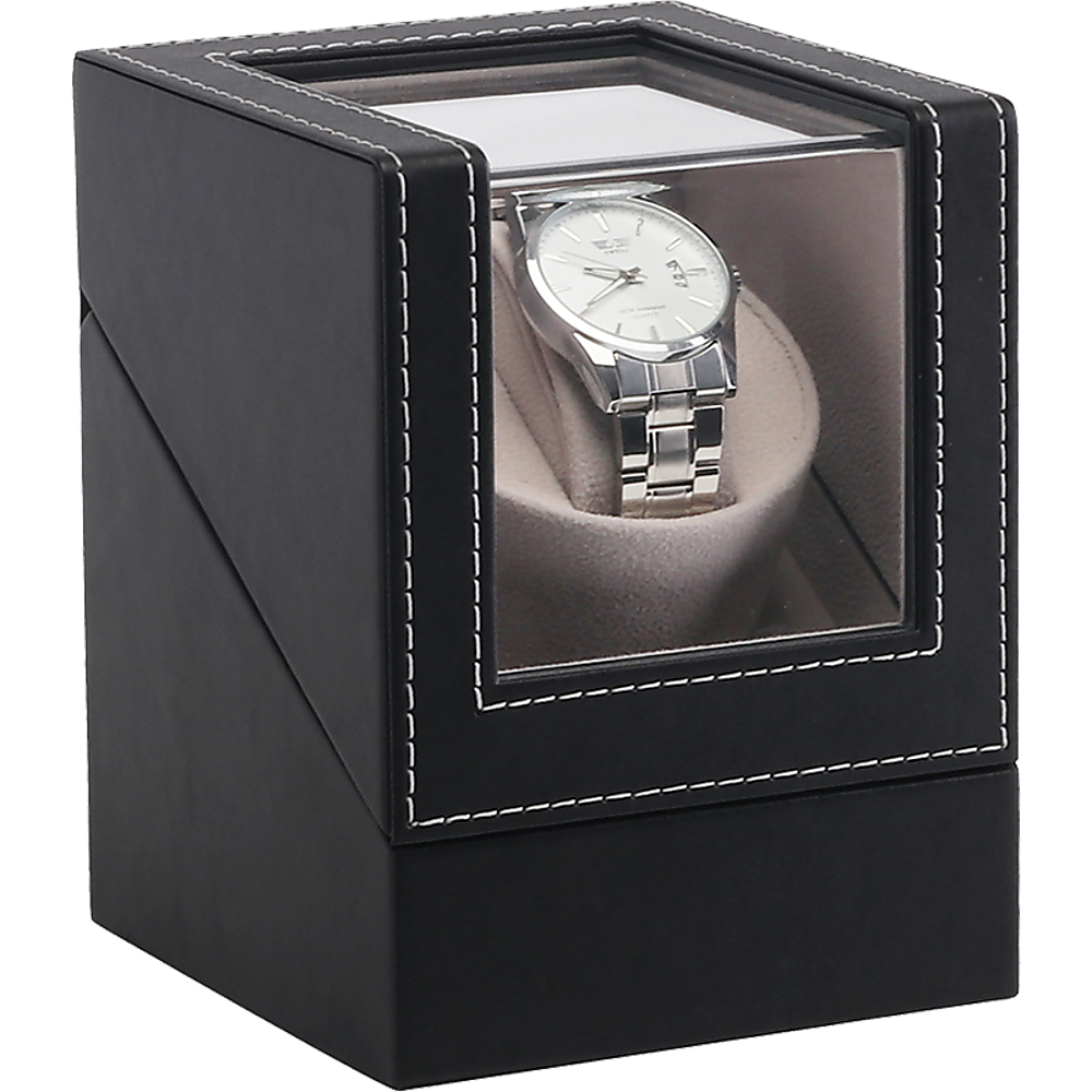 Automatic Watch Winder Display Box Case Motor Rotation Storage PU Leat