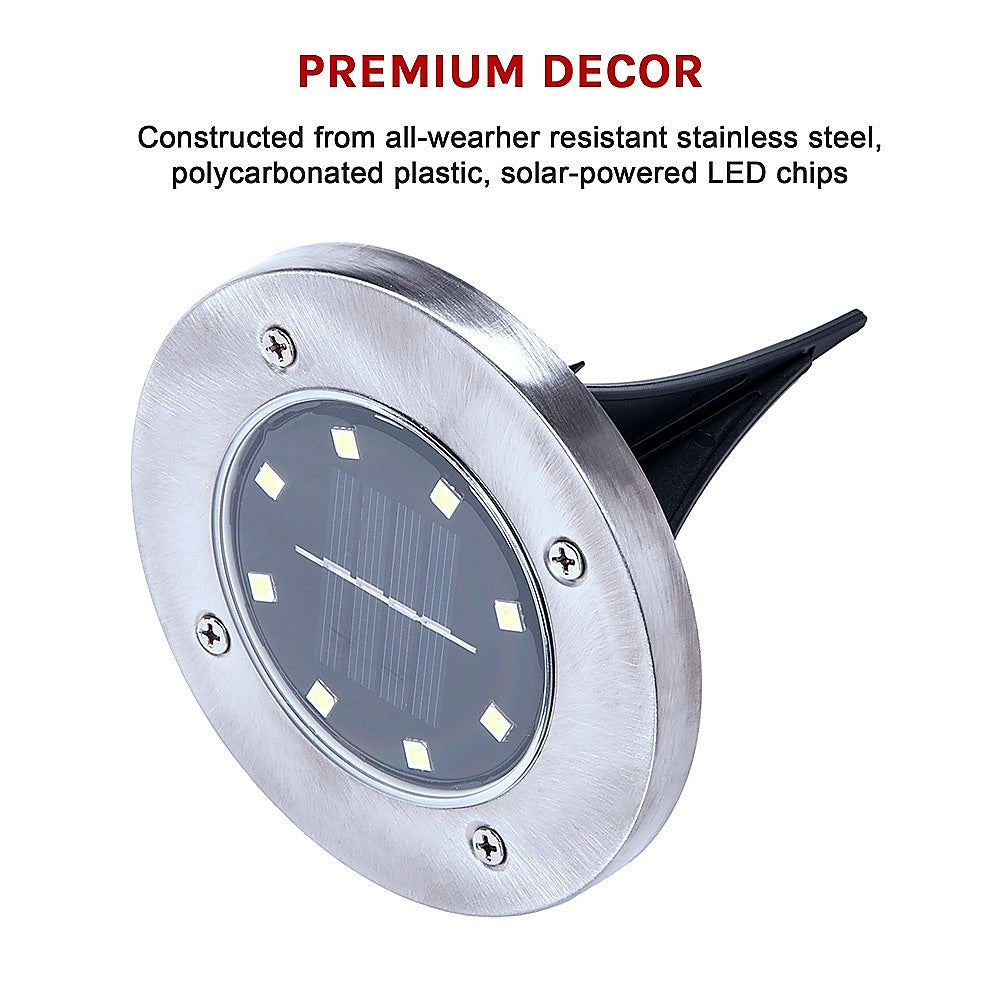12x Solar Powered LED Buried Inground Recessed Light Garden Outdoor De