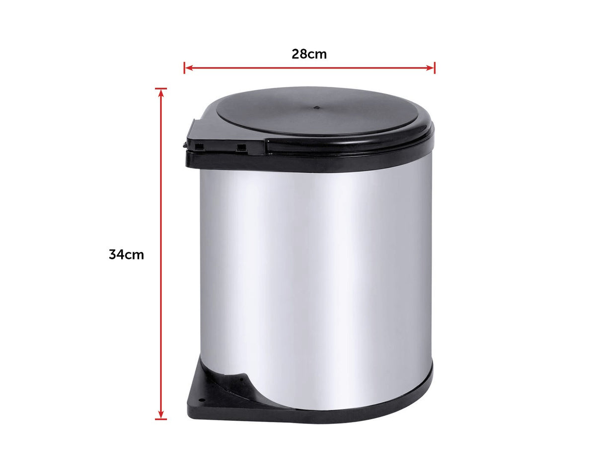 Kitchen Swing Pull Out Bin Stainless Steel Garbage Rubbish Waste Trash
