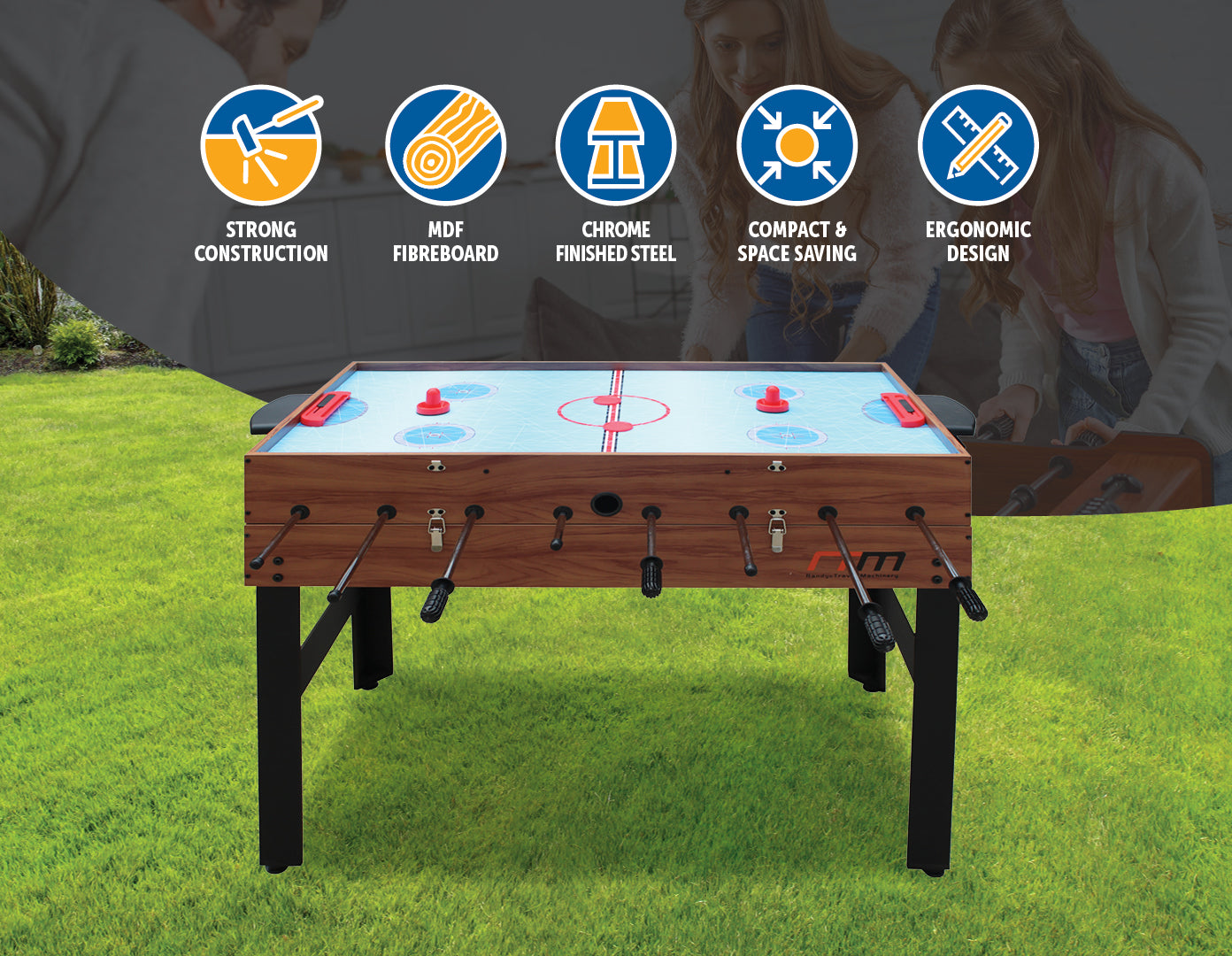 4FT 3-in-1 Games Foosball Soccer Hockey Pool Table