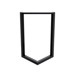 Fully Welded Black V-Shaped Table Legs - Set of 2, 72cm, Industrial De