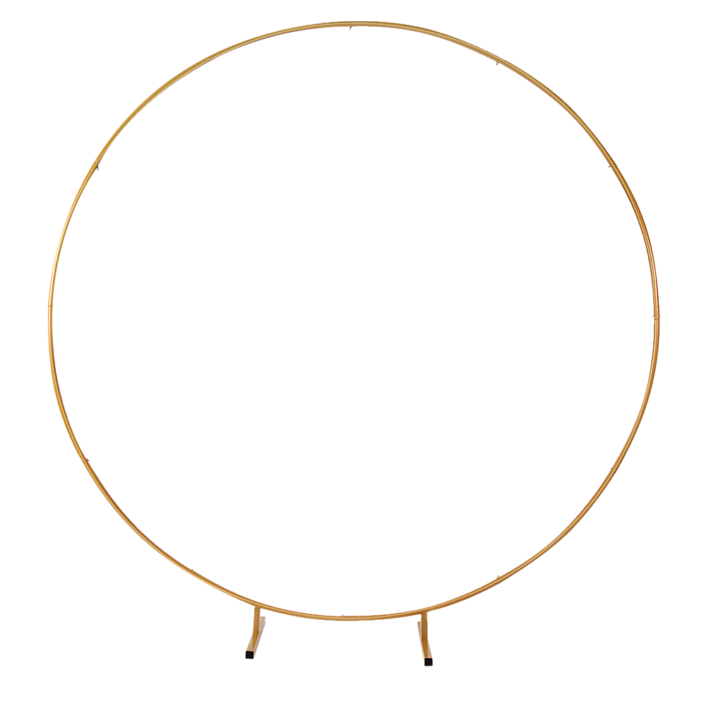 Gold 2M Wedding Hoop Arch Backdrop Stand Iron Frame