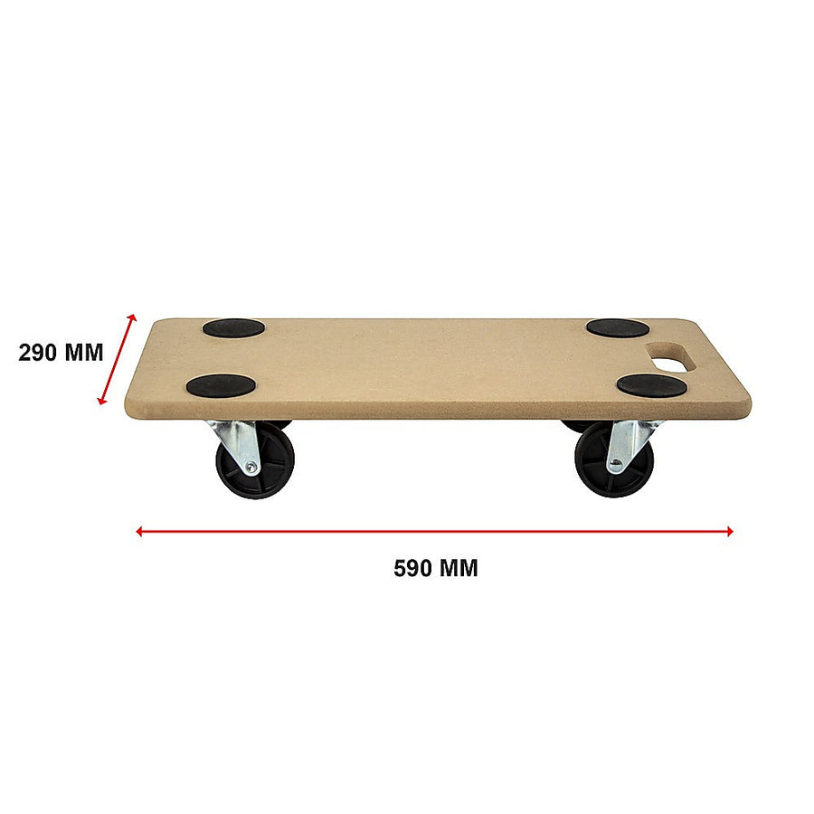 200kg Heavy Duty Hand Dolly Furniture Wooden Trolley Cart Moving Platf