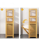 Bamboo 2-in-1 Laundry Hamper Side Table with 2 Shelves and Clothes Bas