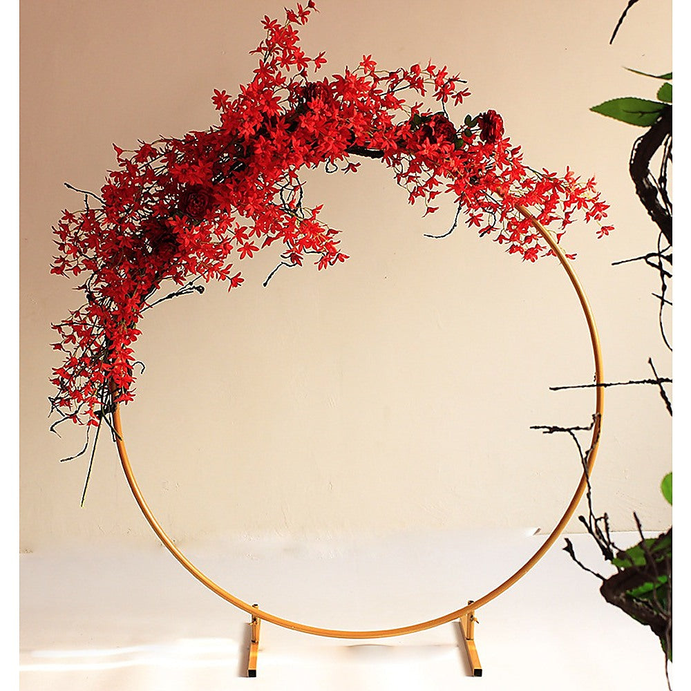 3M Gold Wedding Hoop Round Circle Arch Backdrop Flower Display Stand F