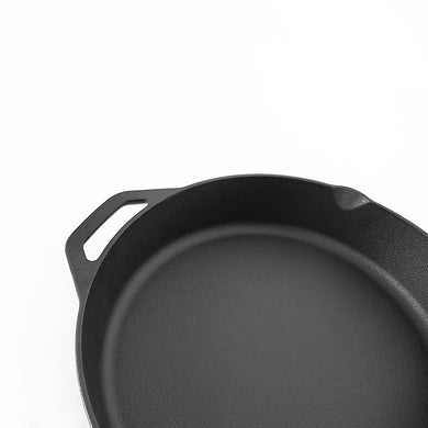 Non-stick Frying Pan Cast Iron Steak Skillet Round BBQ Grill Cookware